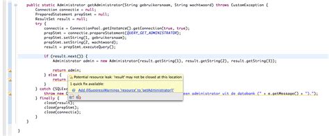 Java Eclipse Possible Connection Leaks Stack Overflow