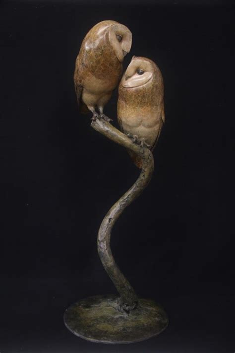 Limited Edition Pair Of Barn Owls By Adam Binder