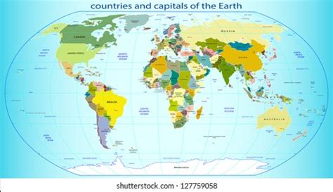 World Map With Countries And Capitals High Resolution