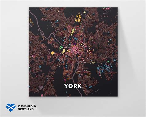 York England City Map An Unusual Colourful And Creative Art Print