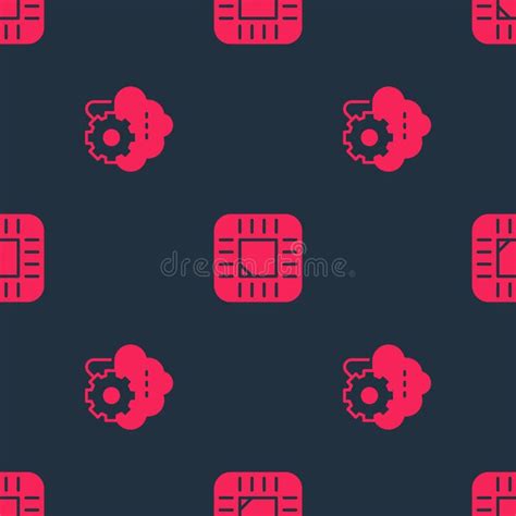 Set Cloud Technology Data Transfer And Processor With Cpu On Seamless