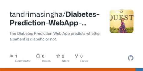 GitHub Tandrimasingha Diabetes Prediction WebApp StreamLit The Diabetes Prediction Web App
