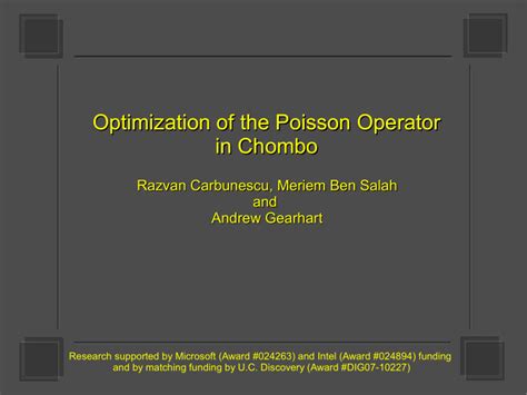 Ppt Optimization Of The Poisson Operator Optimization Of The