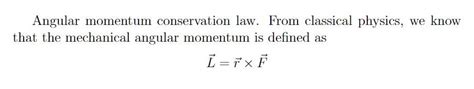 solved angular momentum conservation law from classical