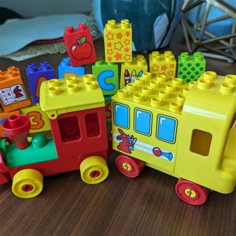 Lego Toys Duplo Mixed Set With Train School Bus Numbers 1 And Other
