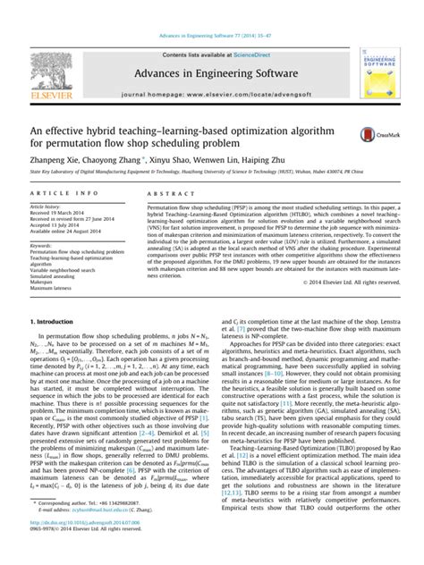 Xie Et Al 2014 An Effective Hybrid Teaching Learning Based