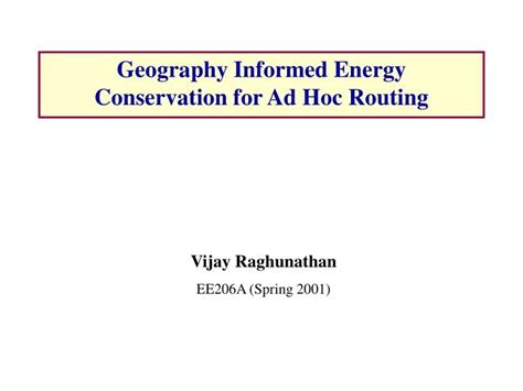 PPT Geography Informed Energy Conservation For Ad Hoc Routing PowerPoint Presentation ID