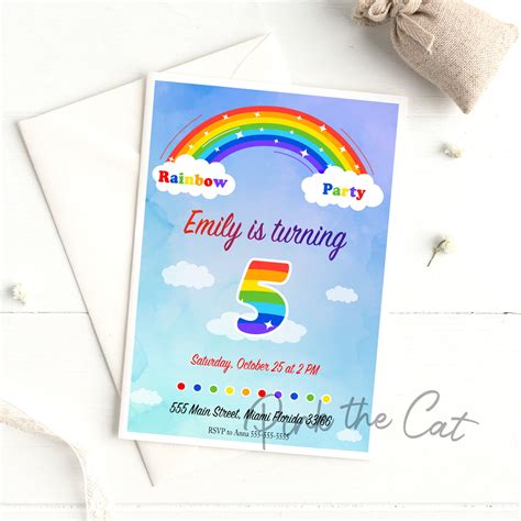 Rainbow Party Invitations