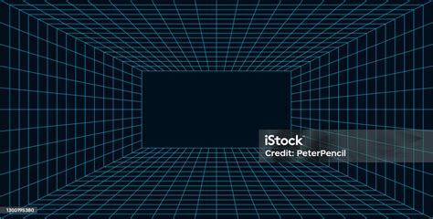 원근 3d 그리드 룸 화면 그래프 용지 시트 텍스처 템플릿입니다 벡터 일러스트레이션 가정의 방에 대한 스톡 벡터 아트 및 기타 이미지 가정의 방 3차원 형태 바둑판
