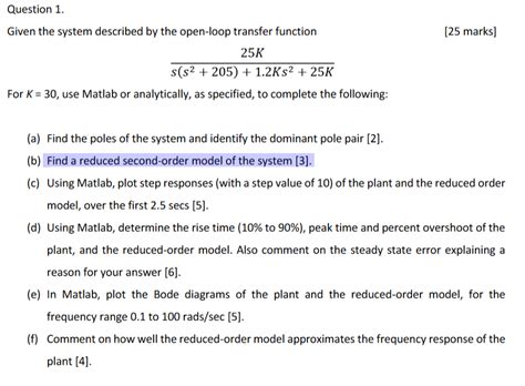 Solved Question Given The System Described By The Chegg