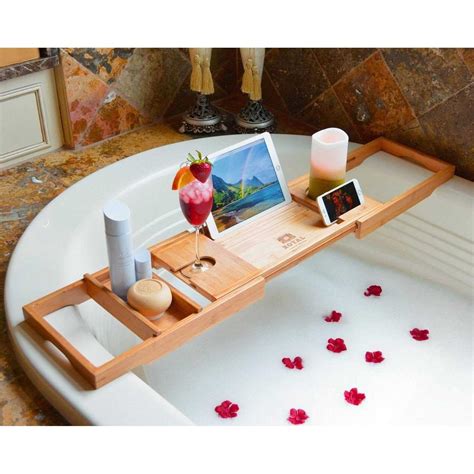 Royal Craft Wood Luxury Bathtub Caddy Tray Bath Tray Home And Office