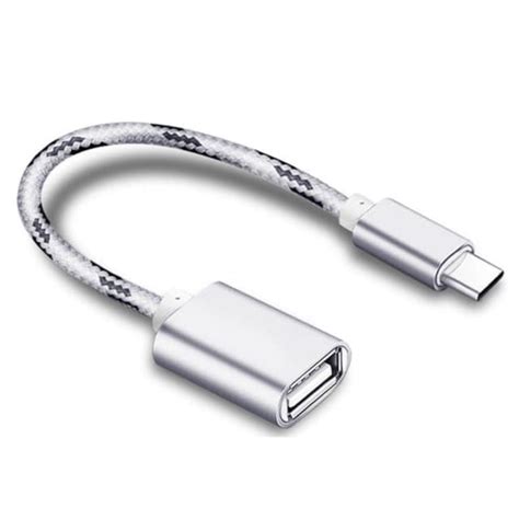 NÖrdic A Usb Otg Til Usbc 3 1 Gen 1 Adapter Aluminium 15cm Sølv