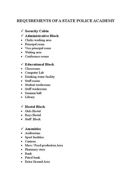requirements of a state police academy pdf
