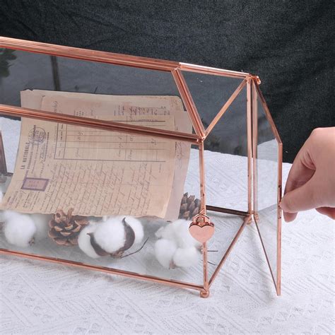 Bellaware Caja De Cristal Para Tarjetas De Boda Con Ranura Para