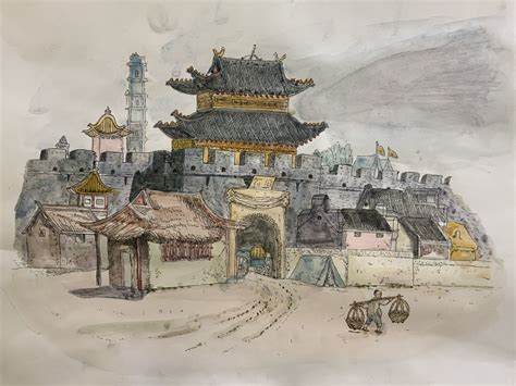 Ancient Chinese Architecture Drawing