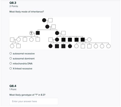 Solved Q81 2 Points Most Likely Mode Of Inheritance O Dc