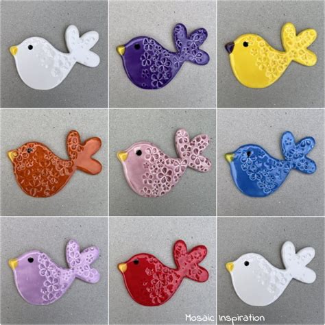 Ceramic Bird 60x90mm Mosaic Inspiration