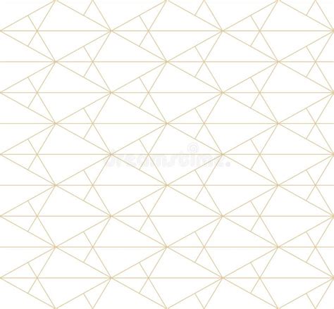 Golden Lines Pattern Vector Geometric Seamless Texture With Subtle Grid Mesh Stock Vector