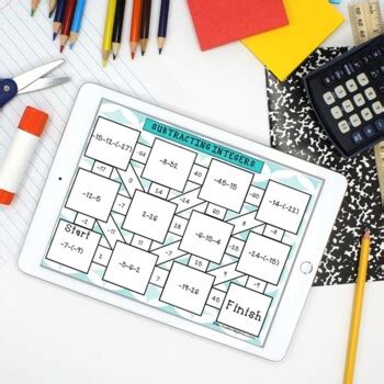 Subtracting Integers Digital Activity Pack Distance Learning Printable