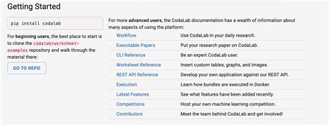 Improve Front Page Documentation Integration Issue Codalab Codalab Worksheets GitHub