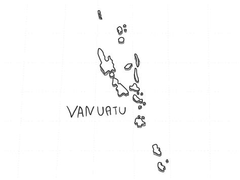 Hand Drawn Of Vanuatu 3d Map On White Background 10368856 Vector Art