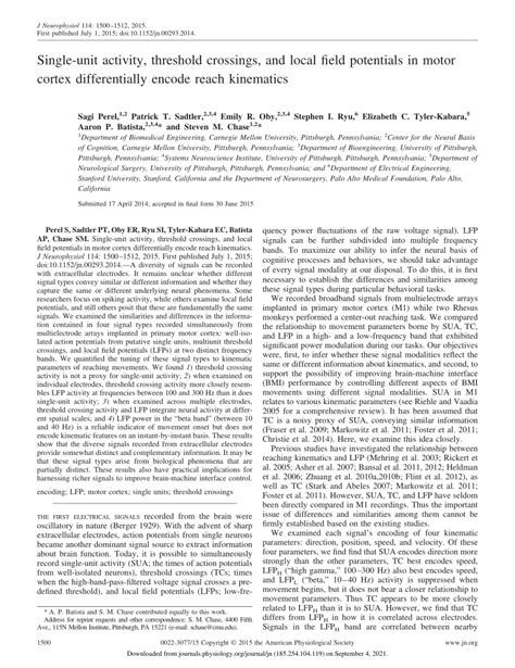 Pdf Single Unit Activity Threshold Crossings And Local Field