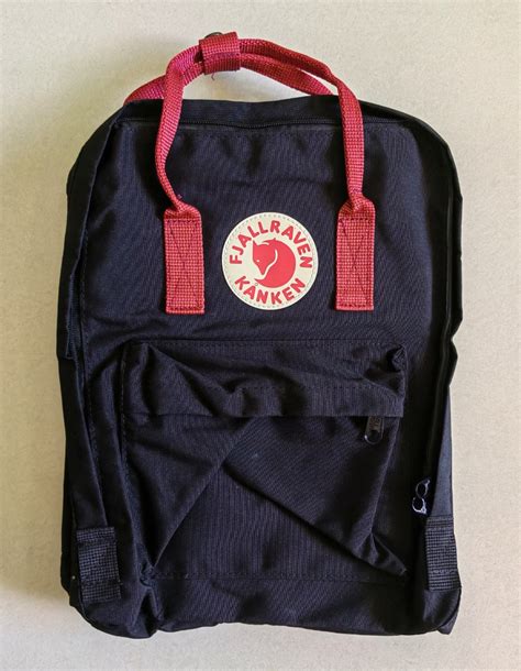 Brand New Kanken Classic Size Backpack Black Red Strap Womens