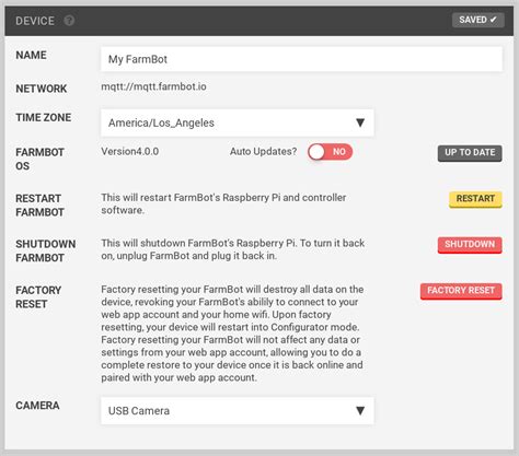 device farmbot software documentation
