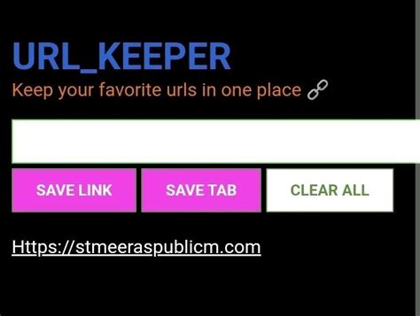 url keeper using html css js hi there i have just come across this