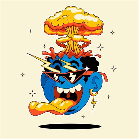 Hand Drawn Head Exploding Cartoon Illustration Free Vector