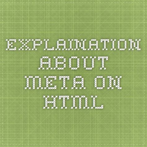 Explaination About Meta On HTML Meta Computer Programming Computer Science