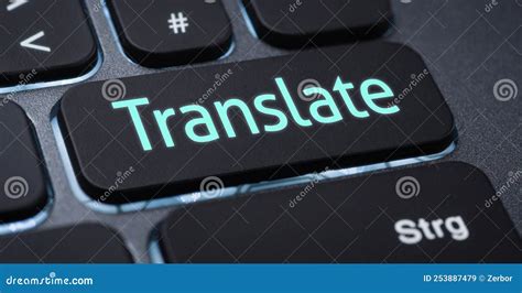 Illuminated Keyboard With A Labeled Key Translate Stock Image Image Of Electronic Language