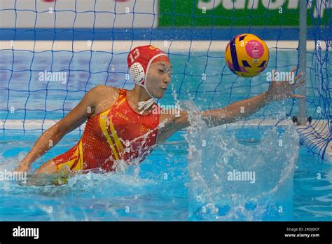 Chinas Goalkeeper Dong Wenxin Fails To Stop A Goal Against Kazakhstan
