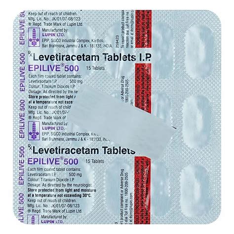 Epilive 500mg Tablets At ₹ 218 Strip एपिलिव टैबलेट In Nagpur Id