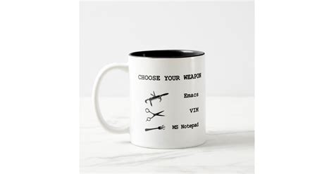 Emacs Vs Vim Vs Notepad Text Editors Programmers Two Tone Coffee Mug
