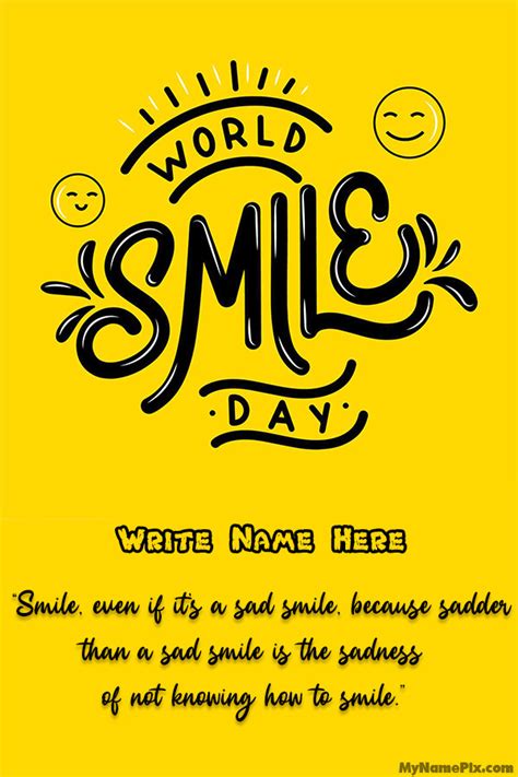 World Smile Day Beautiful Quote For Smile With Name