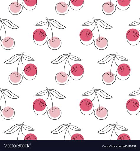 Cherry Seamless Pattern Royalty Free Vector Image