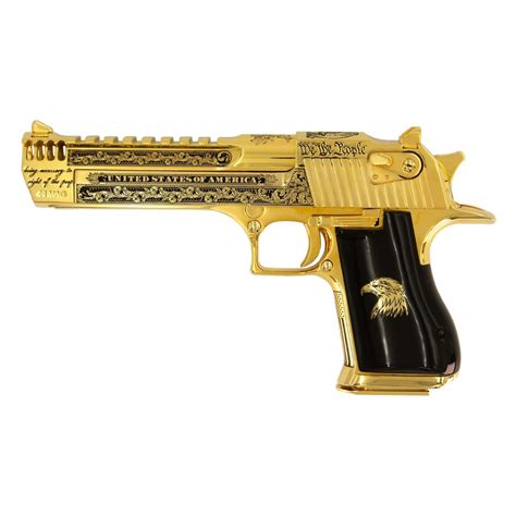 Magnum Research Desert Eagle Patriot 50 Ae 6 24kt Gold Plated And E