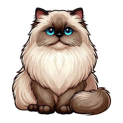Cute Himalayan Cat Vector Cartoon Illustration Premium Ai Generated