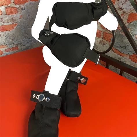 Big Size Black Restraining Kinky Booties Abdl Padded Booties Bdsm