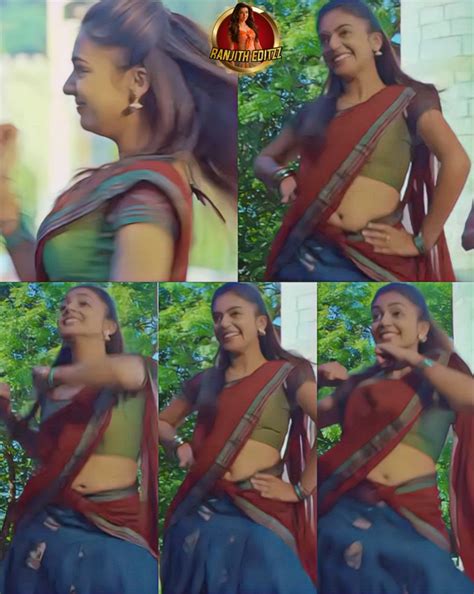 Nazriya Nazim Saree Navel