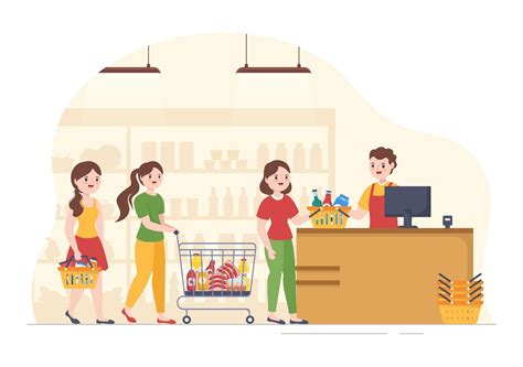 Grocery Store Or Supermarket With Food Product Shelves Racks Dairy