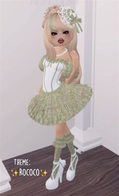 💚rococo💚 Dti Fit No Vip In 2025 Rococo Dress Dress To Impress Rococo