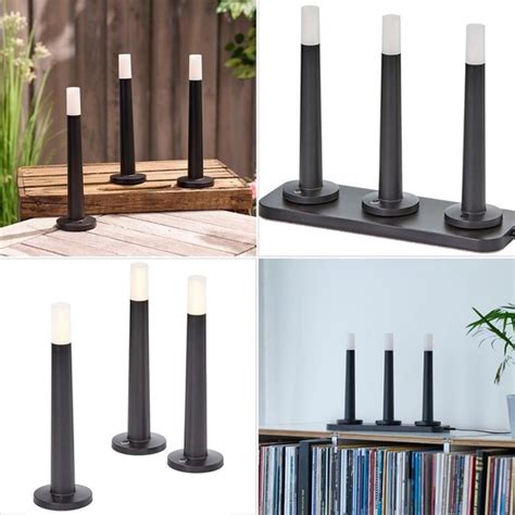 Dimbare Led Lounge Staafkaarsen Set Van 3 Voor Binnen En Buiten