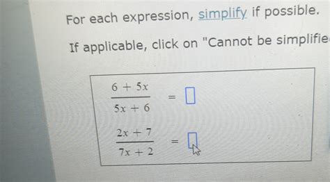 Solved For Each Expression Simplify If Possible If Chegg
