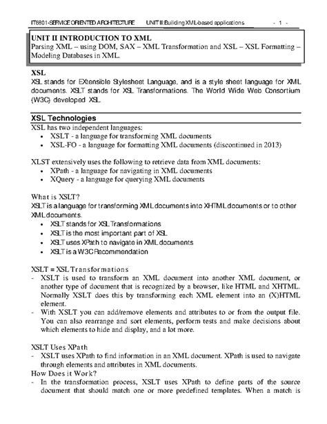 Soa Unit Ii Service Oriented Arcitecture It6801 Service Oriented