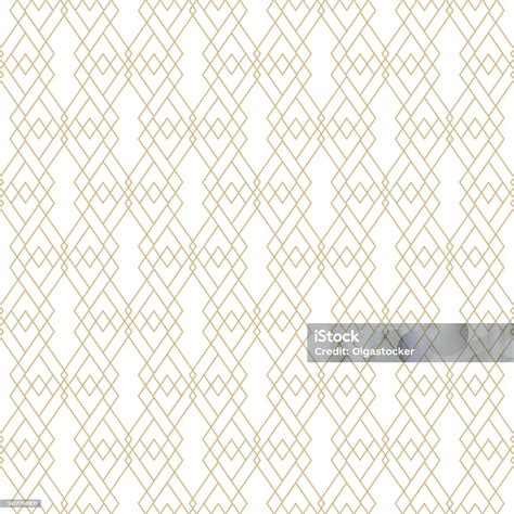 Vector Golden Lines Seamless Pattern Geometric Texture With Grid Net