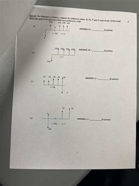 Part H For Diagram A D Below Compute The Unknown Chegg