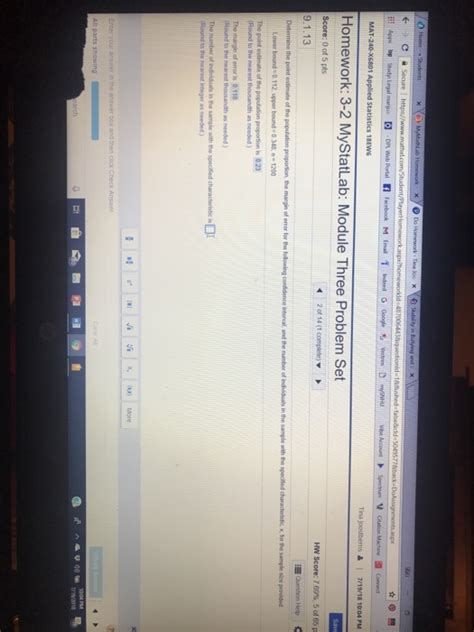 Solved Homework 3 2 Mystatlab Module Three Problem Set
