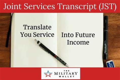 Joint Services Transcript Jst — How You Can Translate Your Military Service Into Future Income